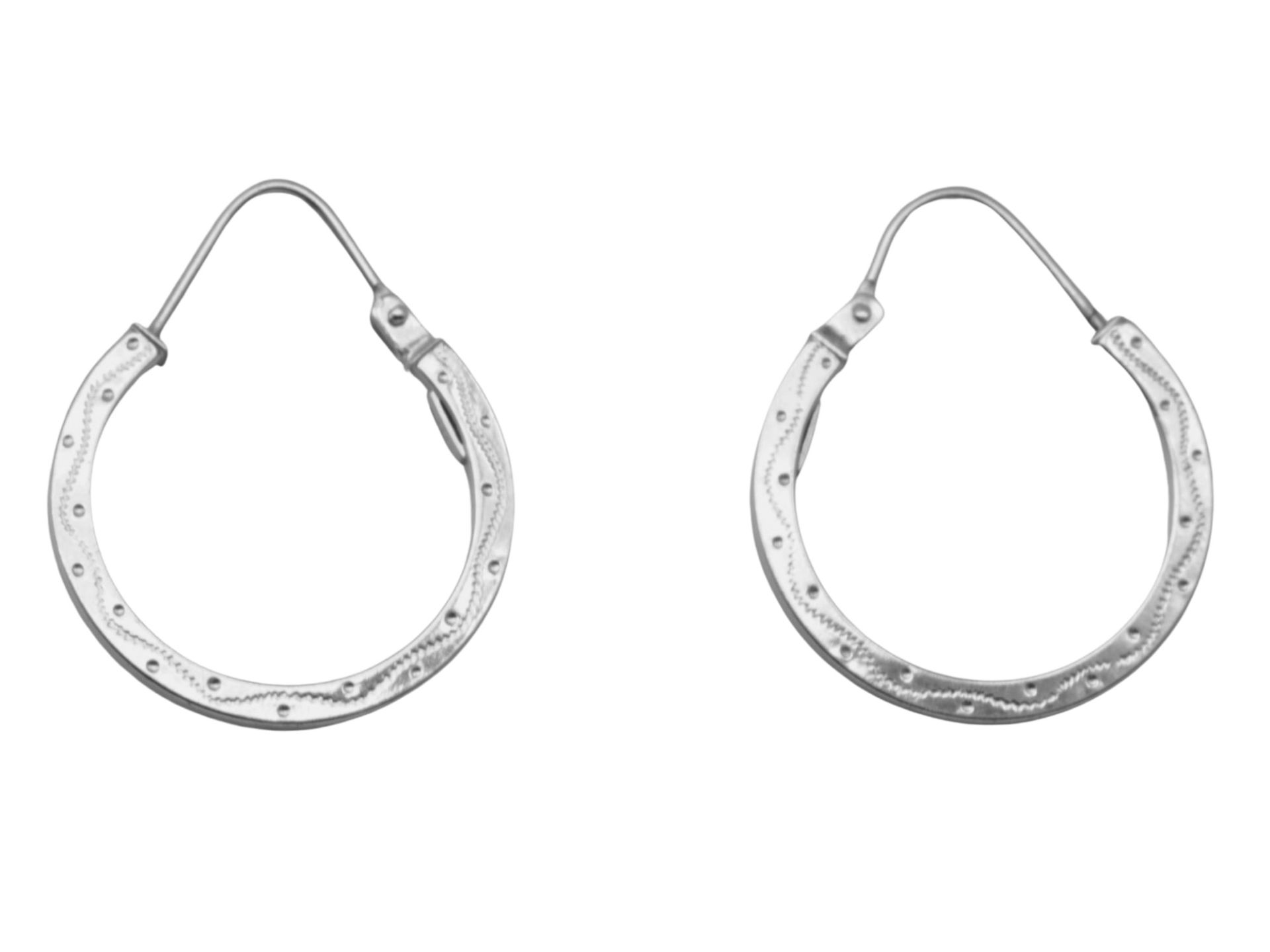 Ohrringe Creolen Filigran - Weißgold poliert - 2 cm - 199,99 EUR