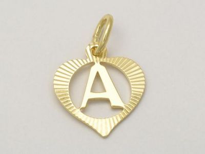 Herz Buchstabe A - Gold Anhänger - 333 Gold - diamantiert - 71,99 EUR